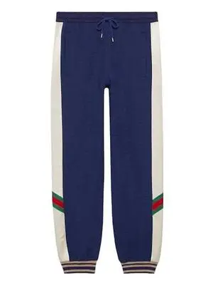 Gucci Web Stripe Colour Block Track Pants - Blue