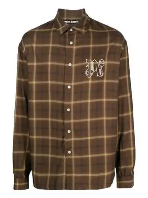 Palm Angels Pa Monogram Shirt - Brown