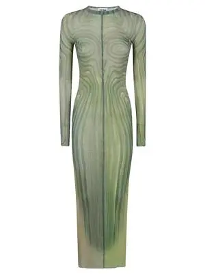 JEAN PAUL GAULTIER Spiral-print Maxi Dress - Blue