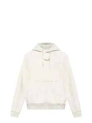 SAMSOE SAMSOE Logo-print Hoodie - White
