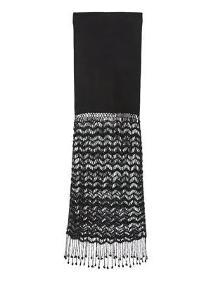 GANNI Macramé Detailing Maxi Skirt - Black
