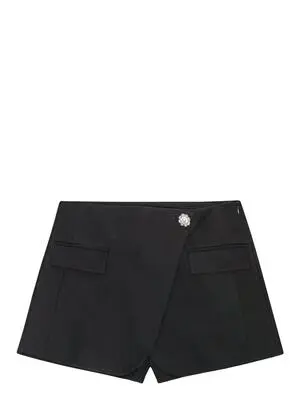 GANNI Draped Panel Shorts - Black