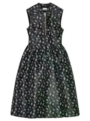 GANNI Floral-print Dress - Black