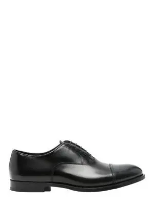 DOUCAL'S Smooth Leather Oxford Shoes - Black