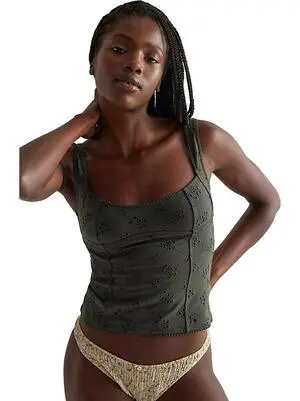 Free People Eyelet Cami Hunter