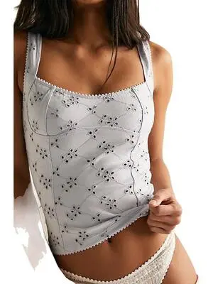 Free People Eyelet Cami Soft Peri