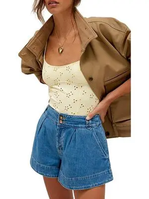 Free People We The Free Marina Denim Trouser Shorts Down Under