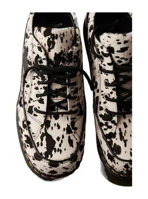Dr. Martens Buzz Hair On Hide Oxfords - Cream/black Dalmation