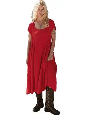 Free People Blaine Midi Dress - Fiery Red