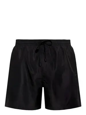 Balmain Logo Appliqué Swim Shorts - Black
