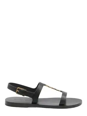 Saint Laurent Cassandre Sandals - Black