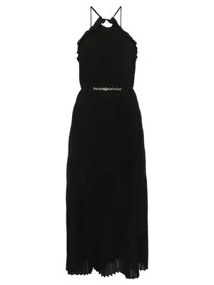 TWINSET Plissé Midi Dress - Black