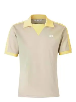 WALES BONNER Embroidered-logo Polo Shirt Neutrals