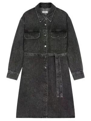 STUDIO TOMBOY Denim Midi Shirt Dress - Black