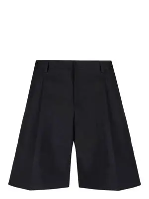 LANEUS Gabardine Bermuda Shorts - Black