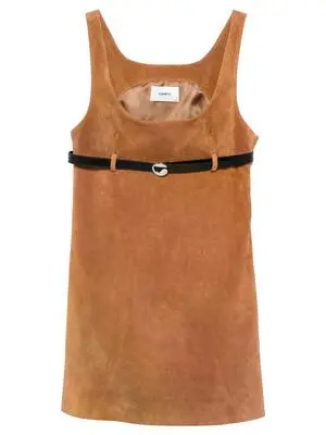 Coperni Belted Mini Dress - Brown