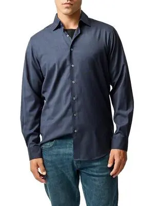 Rodd & Gunn Esk Valley Wool Mélange Button-up Shirt - Eclipse