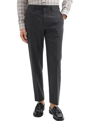 Theory Curtis Motion Wool-blend Trousers - Charcoal Melange
