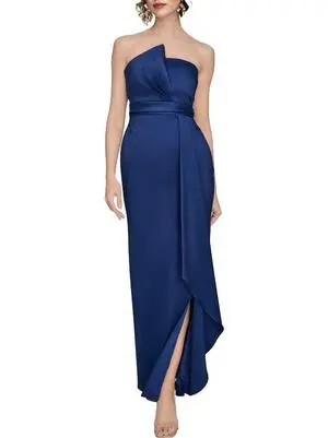 Donna Karan New York Asymmetric Strapless Gown - Sapphire