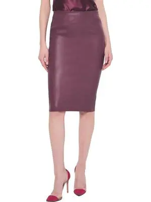 AS By DF Claude Stretch Leather Skirt - Decadent Wine