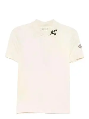 Moncler Beaded Polo Shirt - Neutrals