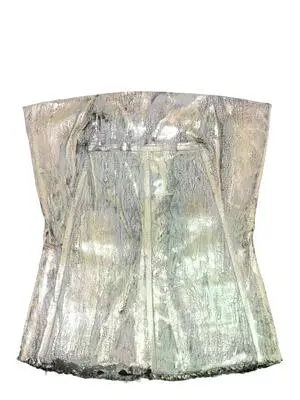 Rick Owens Cracked-effect Bustier - Gold