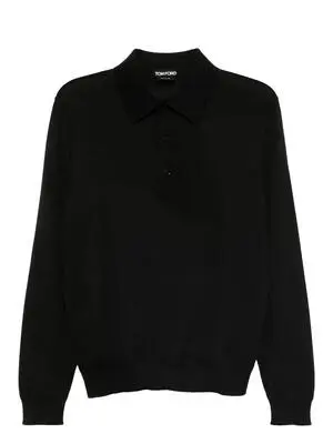 TOM FORD Knitted Polo Shirt - Black