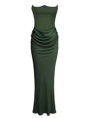 House Of Cb Persephone Corset Maxi Dress - Toffee Velvet | Editorialist