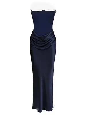 House Of Cb Persephone Corset Maxi Dress - Navy