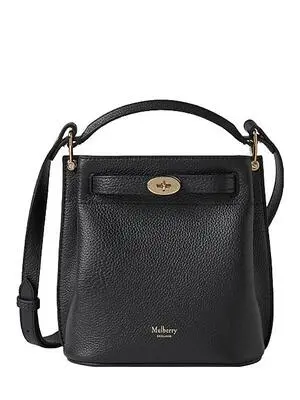 Mulberry Mini Islington Grained Leather Bucket Bag - Black