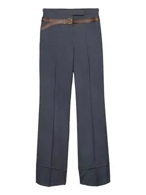 Prada Silk-blend Trousers - Grey