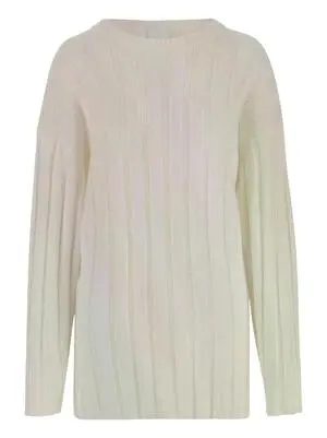 ALLUDE Ribbed Sweater - White