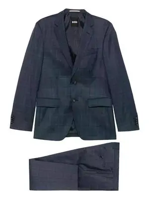 BOSS Check-pattern Single-breasted Suit - Blue