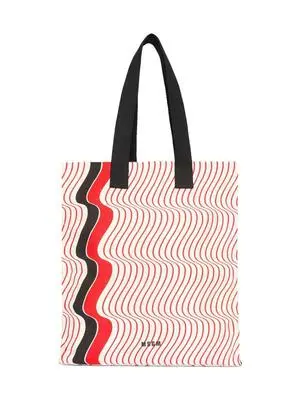 MSGM Printed Tote Bag - Red