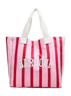 Barbour Emily Varsity Denim Tote - Pink Stripe