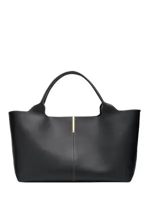 TOD'S Leather Shopping Tote Bag - Nero