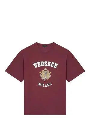 Versace Bordeaux Milano College Tee Shirt - Purple