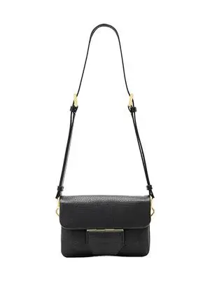 ALLSAINTS Jupiter Grain Leather Crossbody Bag - Black