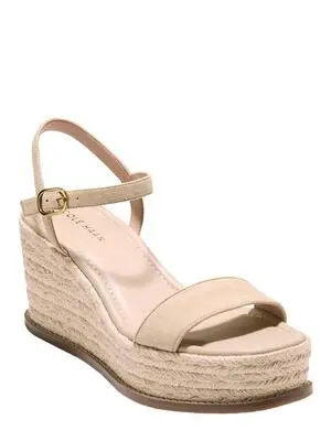 Cole Haan Keeton Espadrille Platform Sandals - Light Sesame Suede