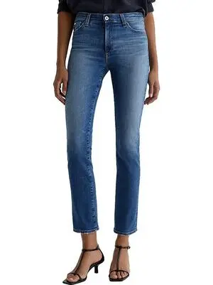 AG Mid-Rise Straight Leg Jeans