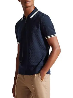 Ted Baker London Mahani Zip Polo Shirt - Navy