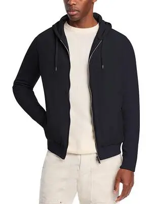 Herno Front Zip Hooded Sweatshirt - Navy