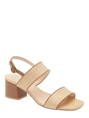 CHOCOLAT BLU Double Strap Slingback Sandal - Natural Raffia