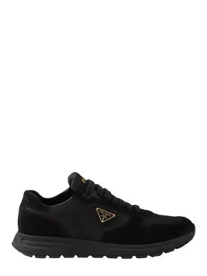 Prada Re-nylon And Suede Prax 2.0 Low-top Sneakers - Black