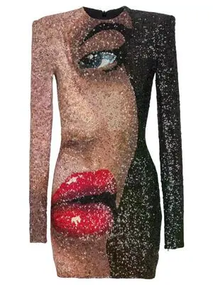 Balmain Embellished Mini Dress - Black