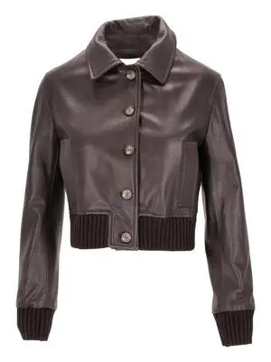 LA ROSE La Rose Leather Nappa Jacket Testa Di Moro