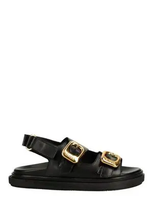 ALOHAS Double-buckle Sandals - Black
