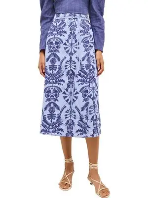 MARIE OLIVER Sandra Embroidered Wrap Skirt - Serenity