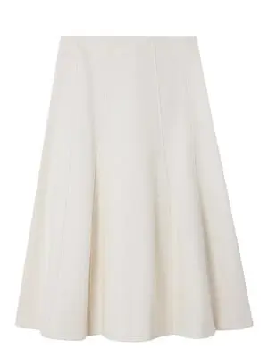 JIL SANDER Paneled Knitted Midi Skirt - Neutrals