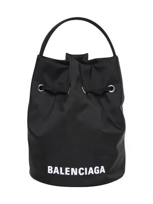 Balenciaga Wheel Drawstring Xs Bucket Bag - Black